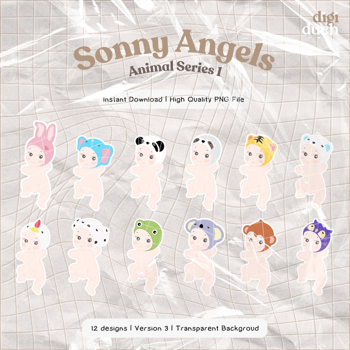 60 Png Kawaii Animal Series Angels!! Sonny PNG SVG, Printable Clipart ...