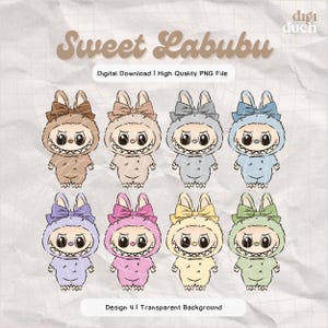 72 PNG Labubu con lazos Png, Labubu PNG, Lindo Labubu, San Valentín PNG ...