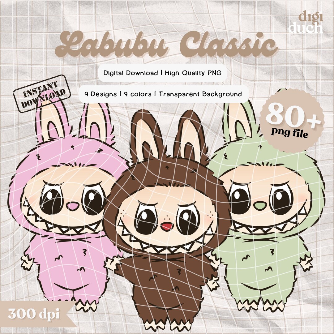 Pack of 81 Labubu PNG, Labubu Bundle Png, Labubu SVG, Labubu Sticker ...