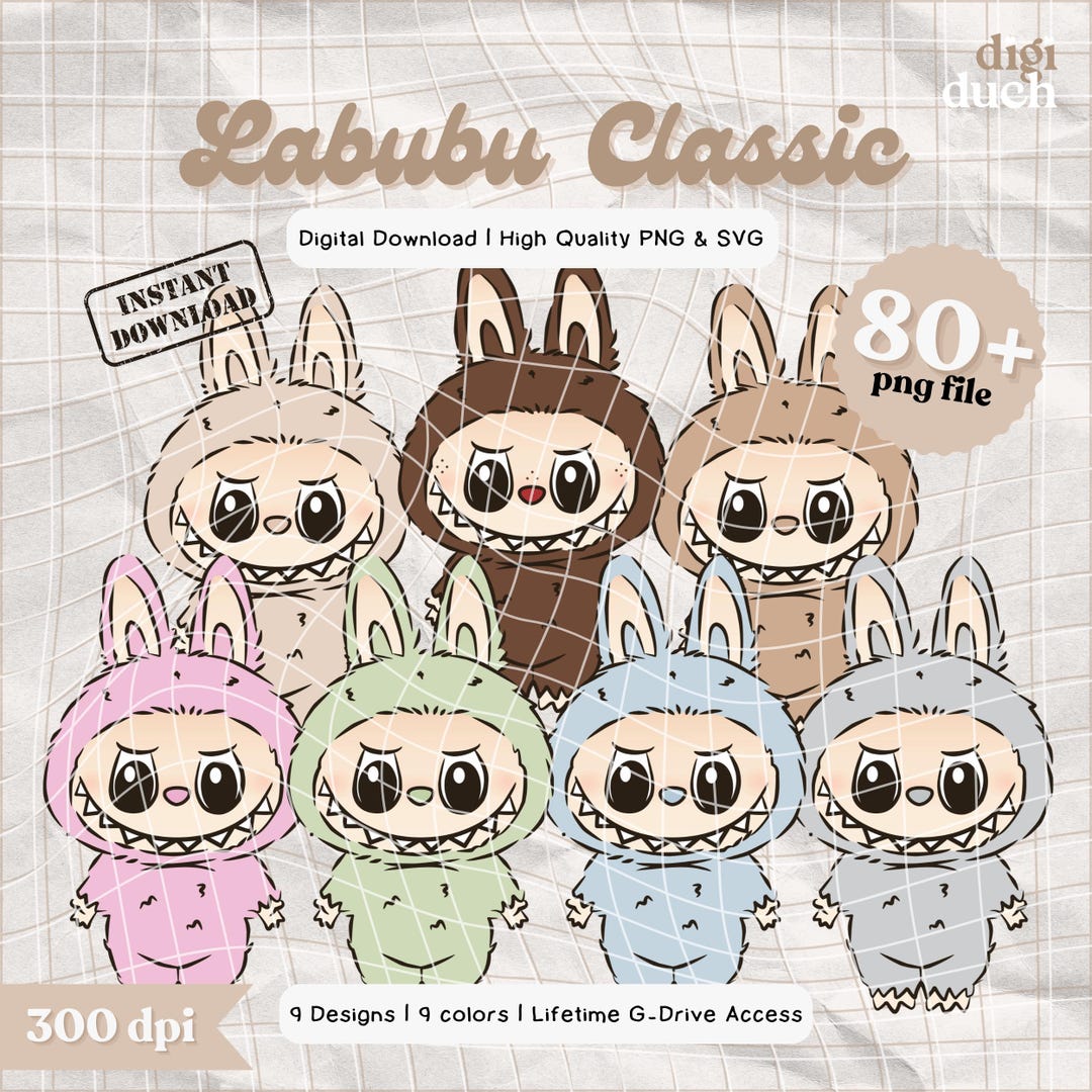 Pack of 81 Labubu PNG, Labubu Bundle Png, Labubu SVG, Labubu Sticker ...