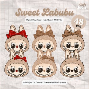 48 PNG Labubu Head Sweet Valentines Bundle Png, Labubu PNG, Labubu ...