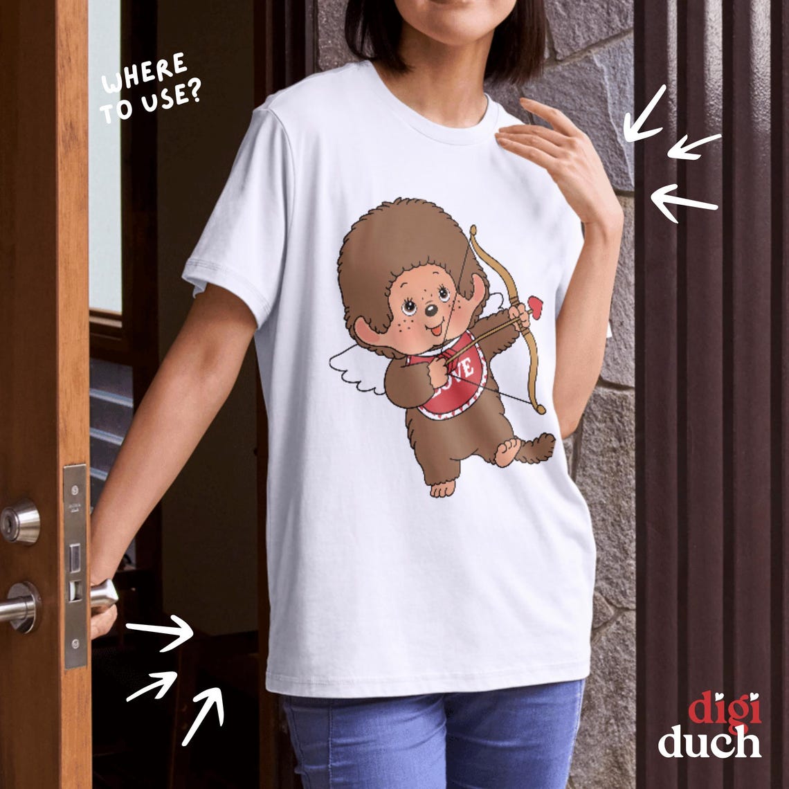 Monchii Valentine PNG Bundle, Cute Baby Monkey Clipart, Trendy Doll ...