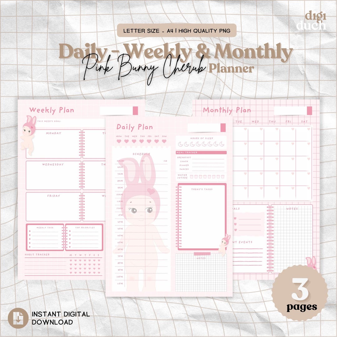 Sonny Angel Planner: Daily, Weekly, Monthly Printable (PNG Digital ...
