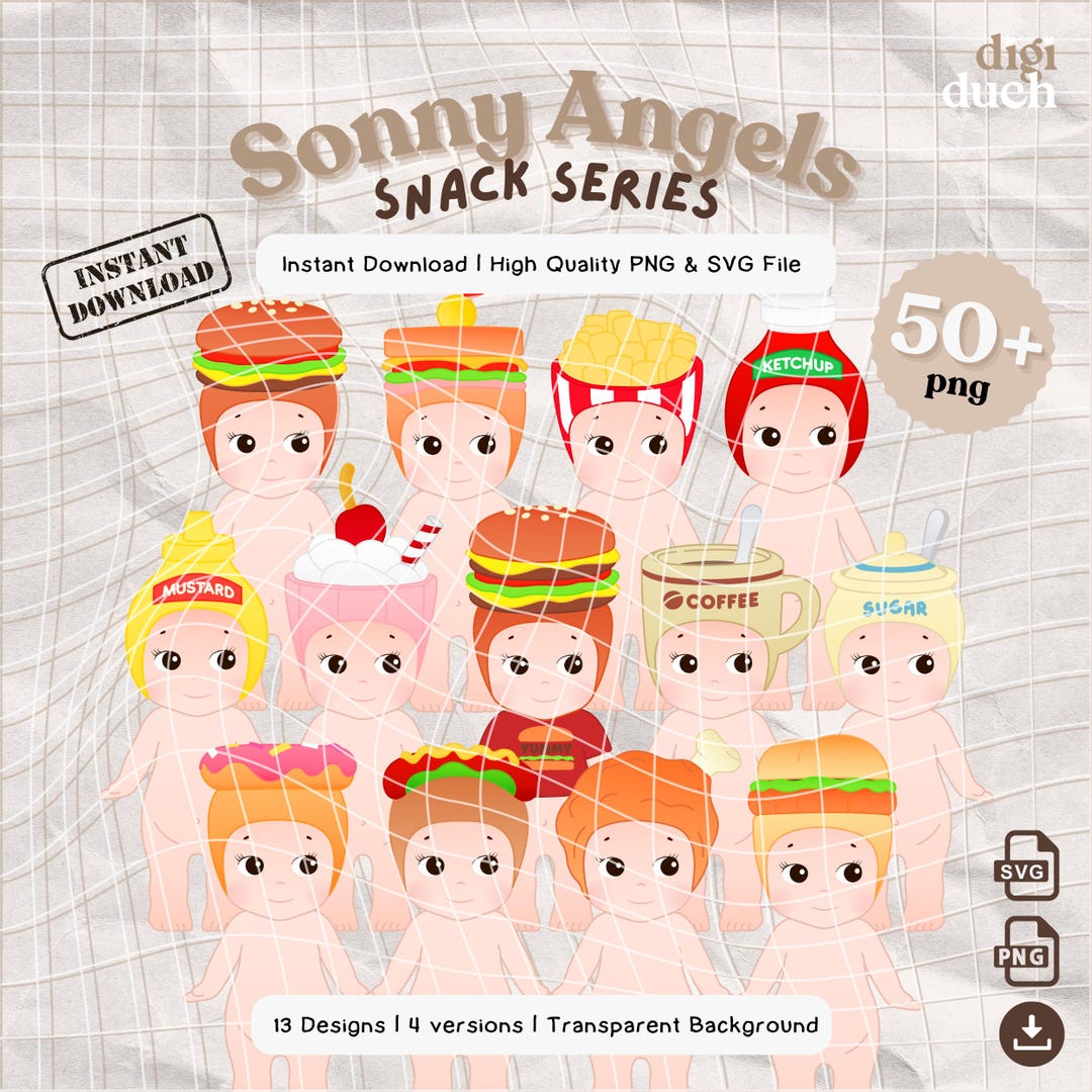 52 PNG SVG Sonny Angel Snack Clipart, Print-and-cut, Digital Download ...