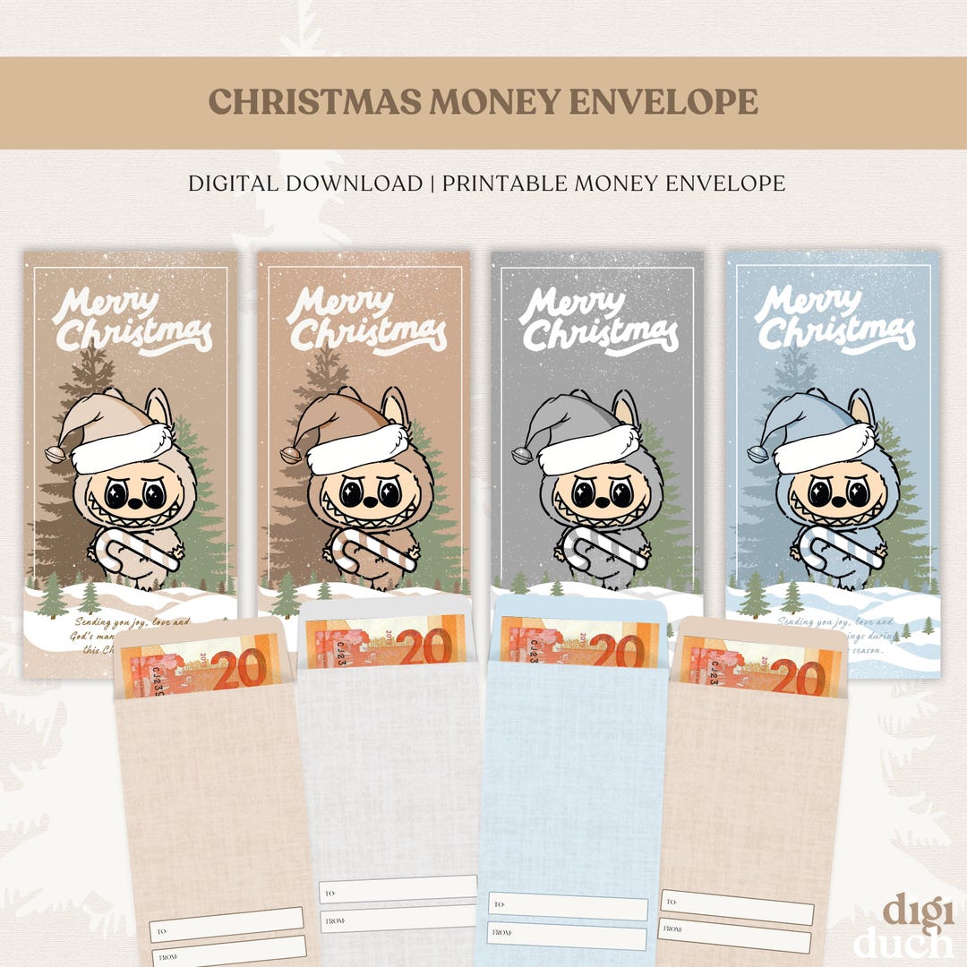 Printable Christmas Money Envelope | Labubu Christmas Cash Envelope ...