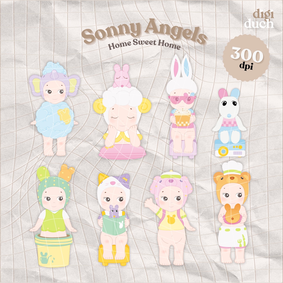 30 Sonny Angels PNG Home Sweet Home Printable PNG Clipart, Sonny Angel ...