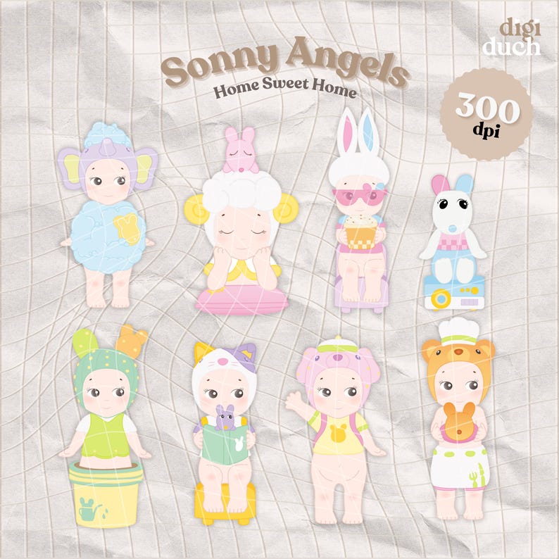 30 Sonny Angels PNG Home Sweet Home Printable PNG Clipart, Sonny Angel ...