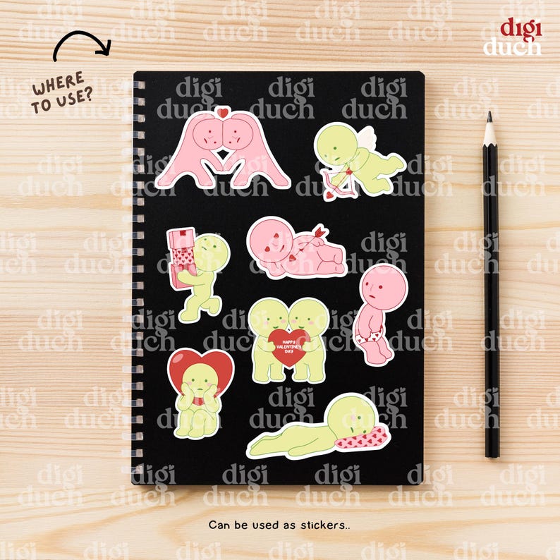 Valentine Smiski PNG Bundle, Pink Smiski Clipart, Original Design ...