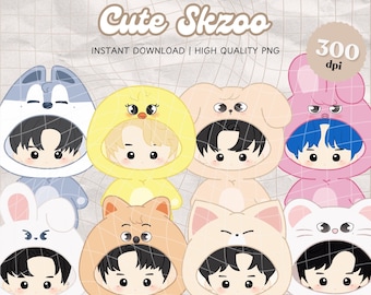 Stray Kids SKZOO Face Clipart | PNG, Transparent Background | Instant ...