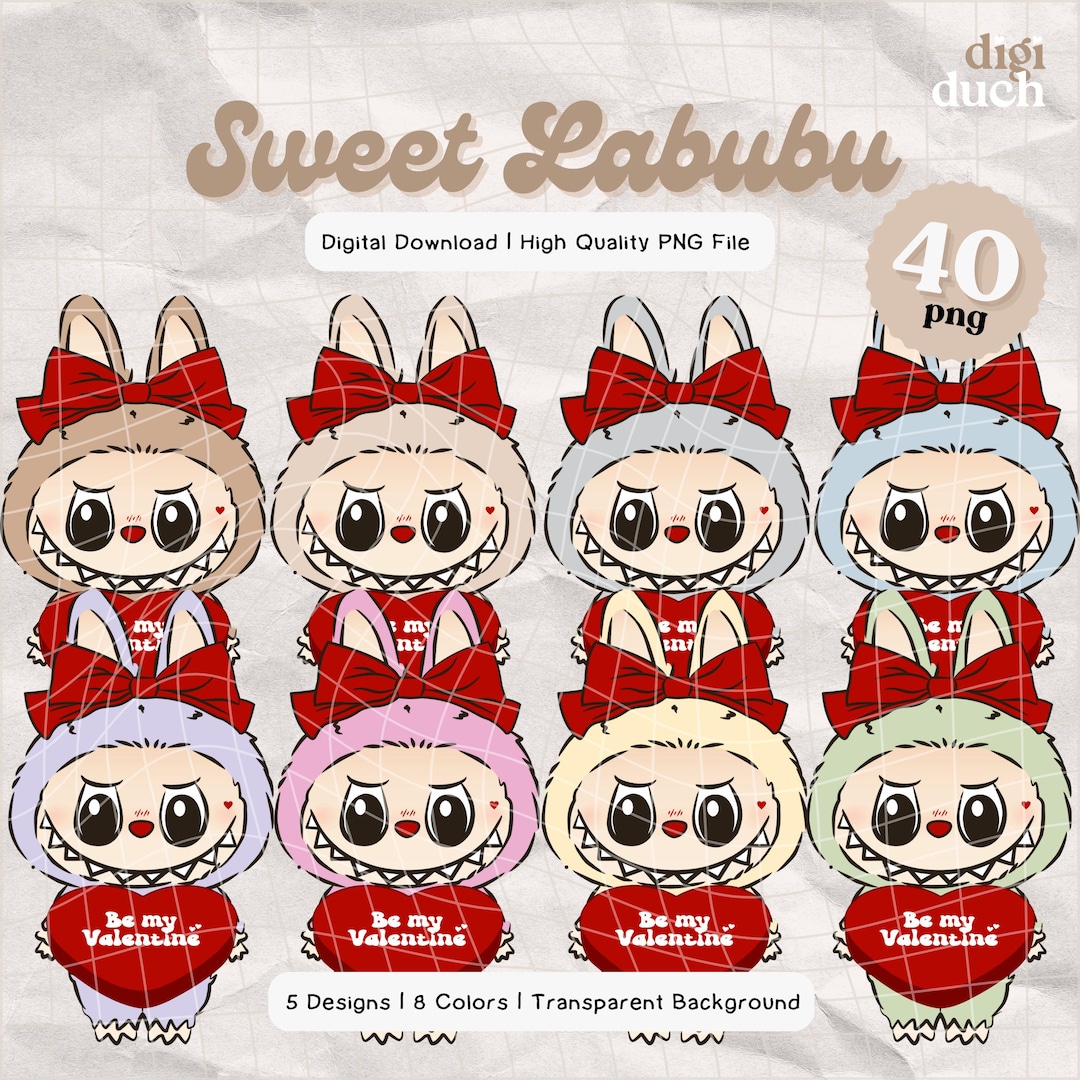 40 PNG Labubu Sweet Valentines Bundle Png, Labubu PNG, Labubu ...