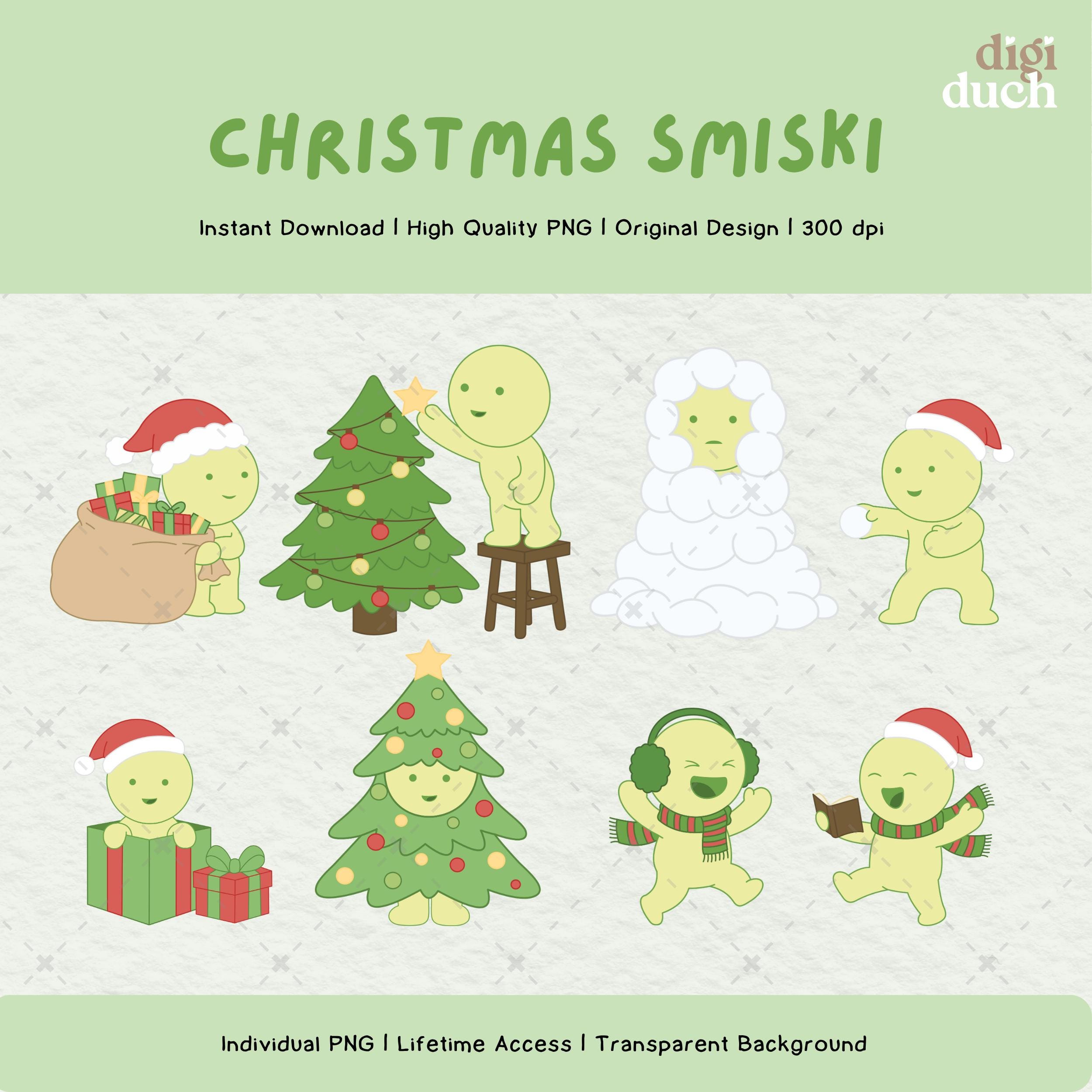 Christmas Smiski PNG Bundle, Little Green Men PNG, Holiday Smisky ...