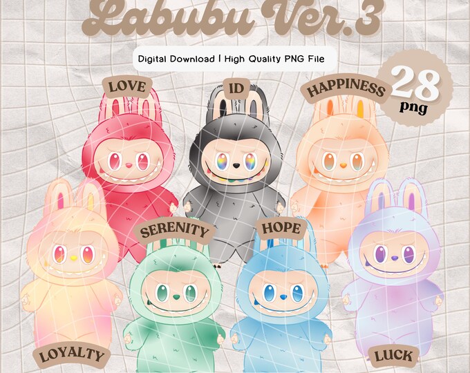 72 PNG Labubu con lazos Png, Labubu PNG, Lindo Labubu, San Valentín PNG ...