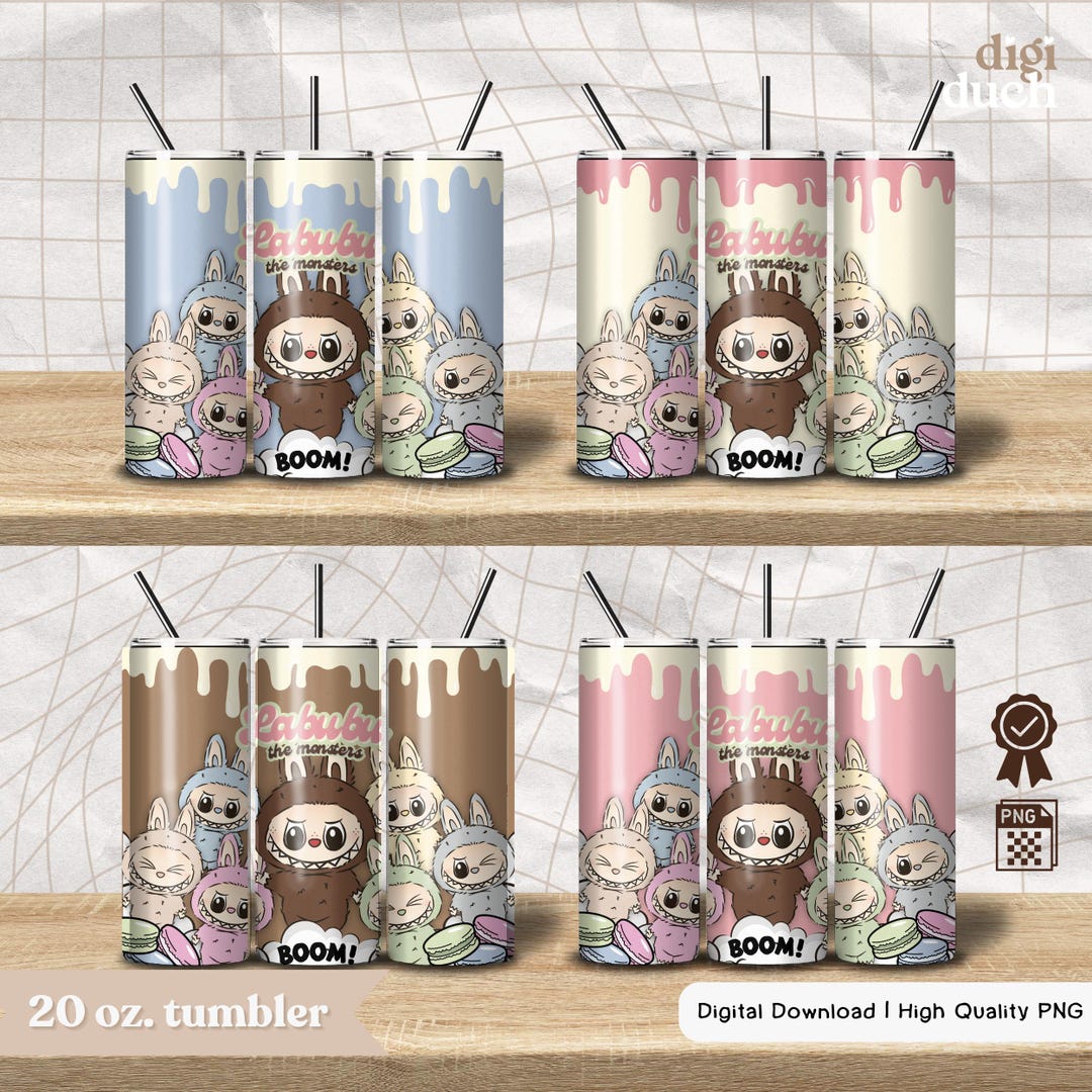 Labubu Tumbler Wrap PNG, 20oz Skinny Tumbler, Commercial Use (digital ...