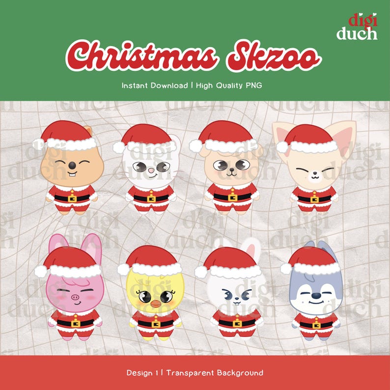 Stray Kids Christmas Skzoo PNG Bundle, Cute SKZOO Png , Kpop Skzoo ...