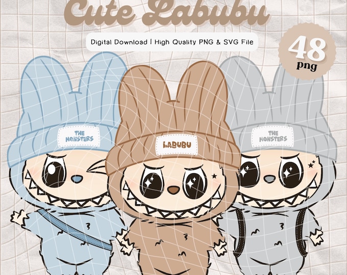 Paquete 12 lindos labubu para descarga digital, Diseño original Labubu ...