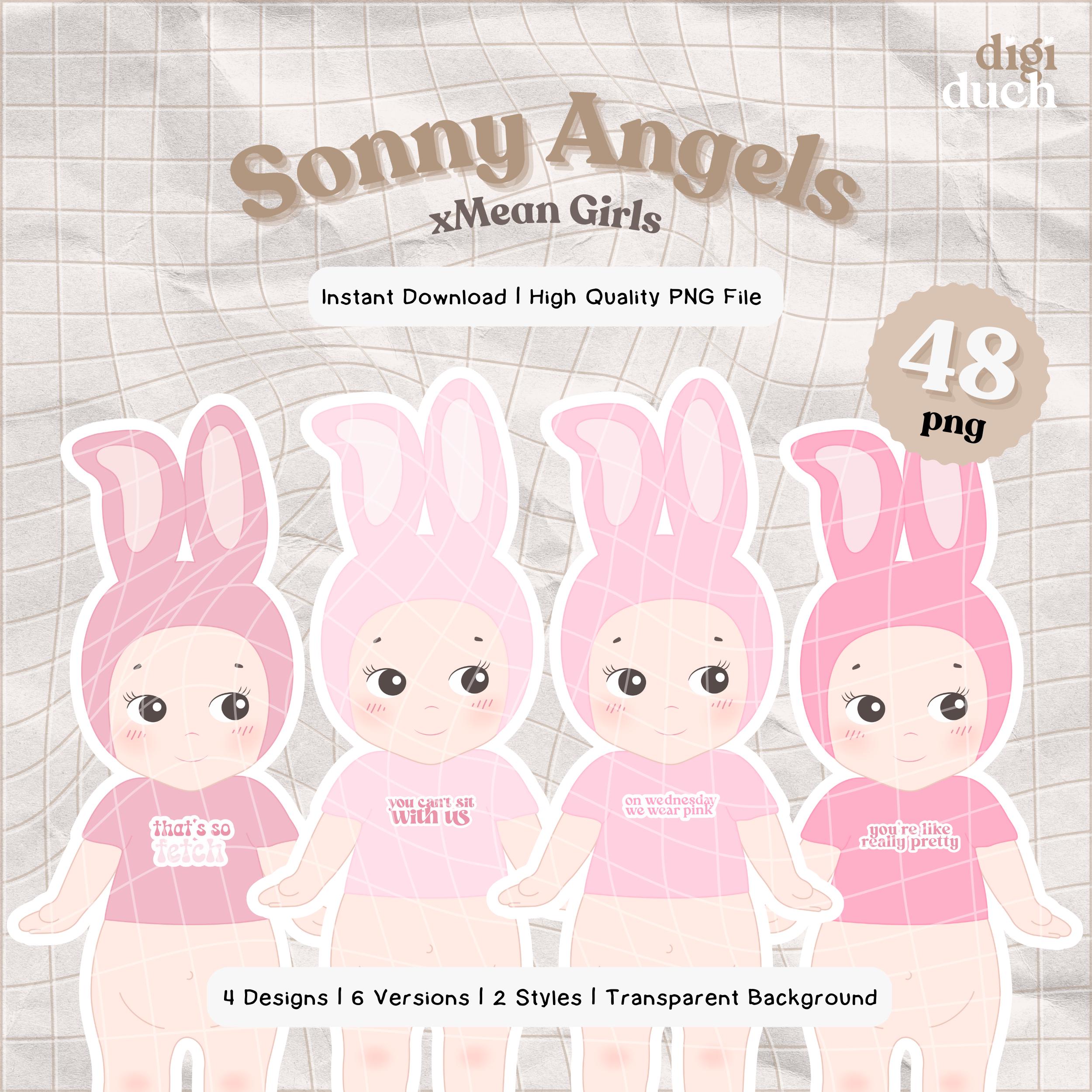 48 PNG Sonny Angels Animal Pink Bunny Printable Clipart, Printable Sticker, Digital PNG SVG ...