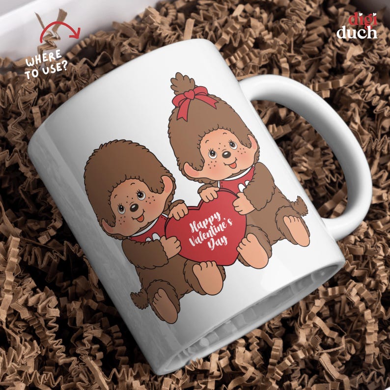 Monchii Valentine PNG Bundle, Cute Baby Monkey Clipart, Trendy Doll ...