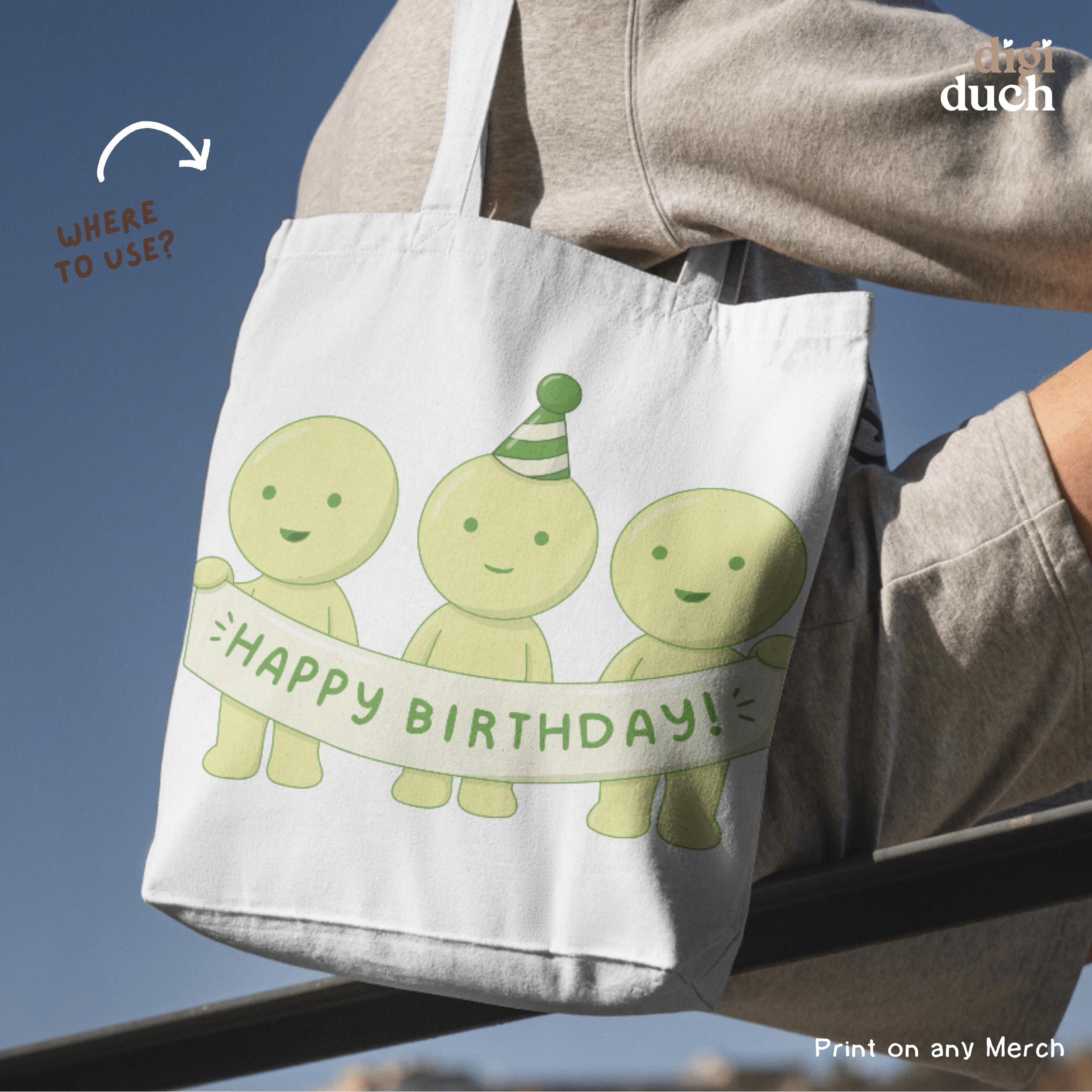 Birthday Smiski PNG Bundle, Original Design, Print-and-cut, Digital ...