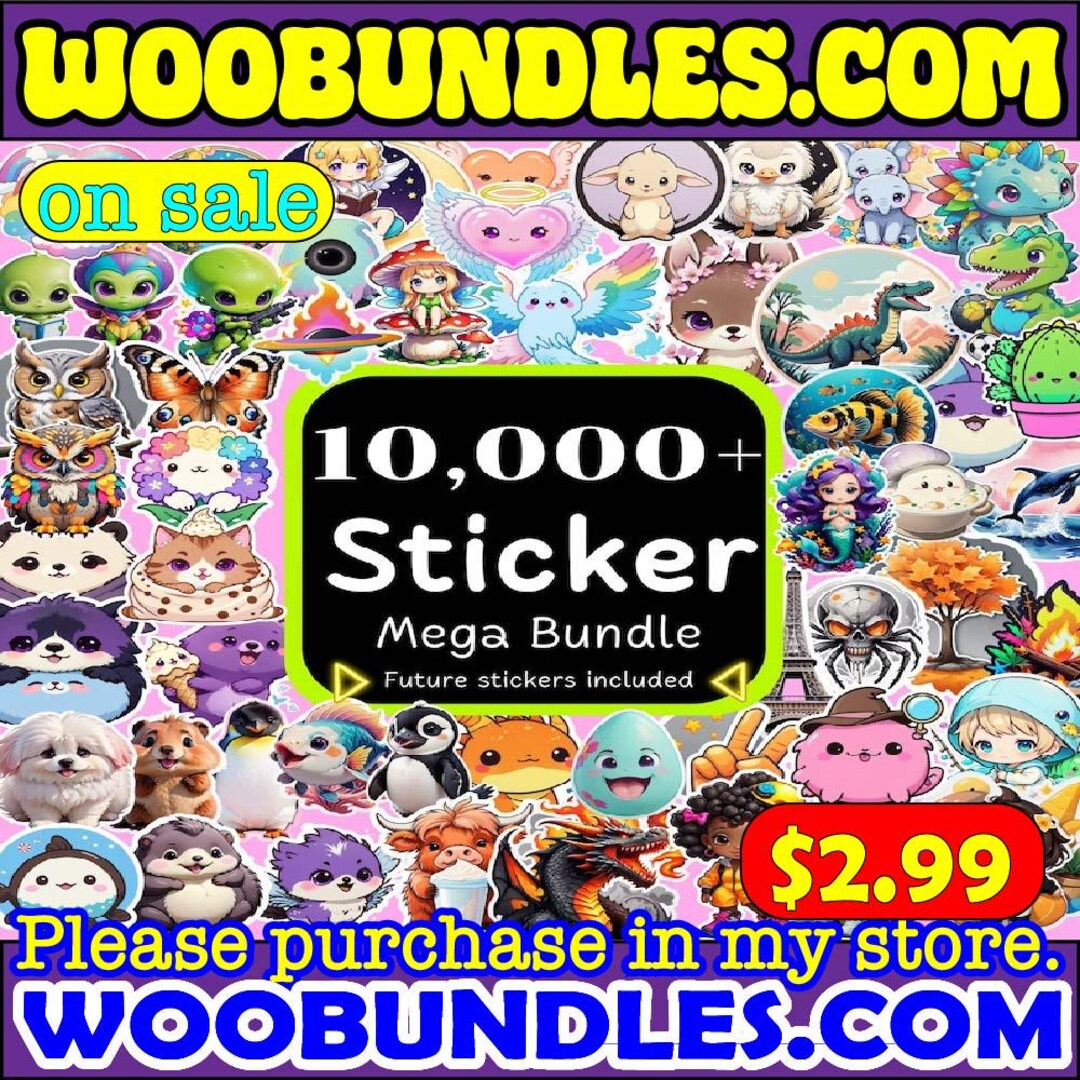 10,000 Sticker Mega Bundle, Digital Sticker Pack, Sticker Bundle ...