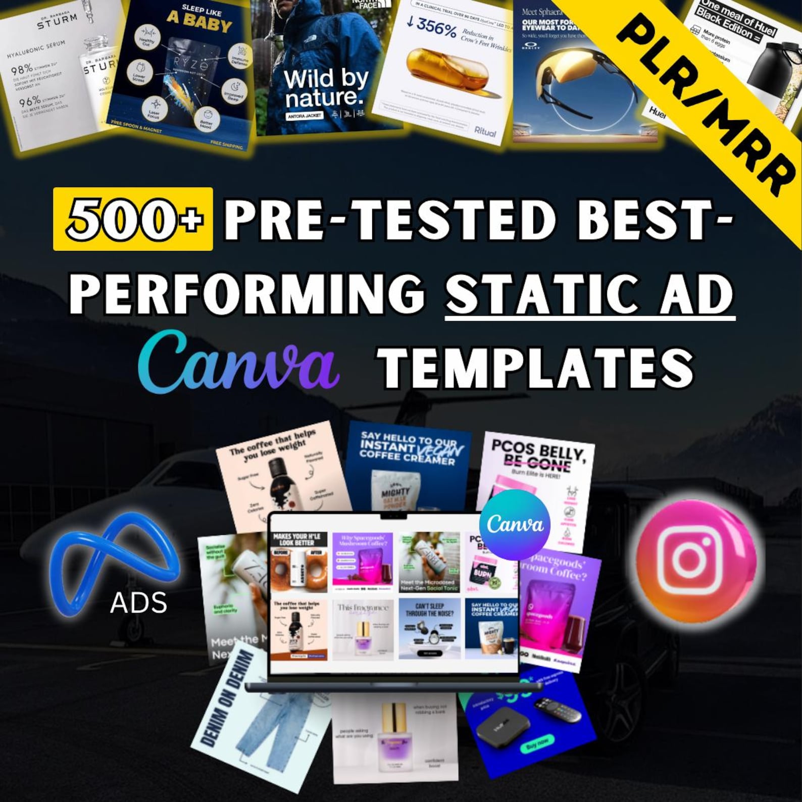 500+ Meta Ad Creatives: Canva Templates With CRO Checklist (PLR/MRR) - Etsy