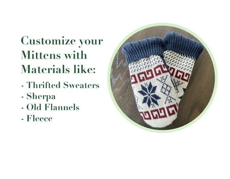 Sweater Mitten Sewing Pattern: 2 Sizes, Beginner Friendly (PDF Download ...