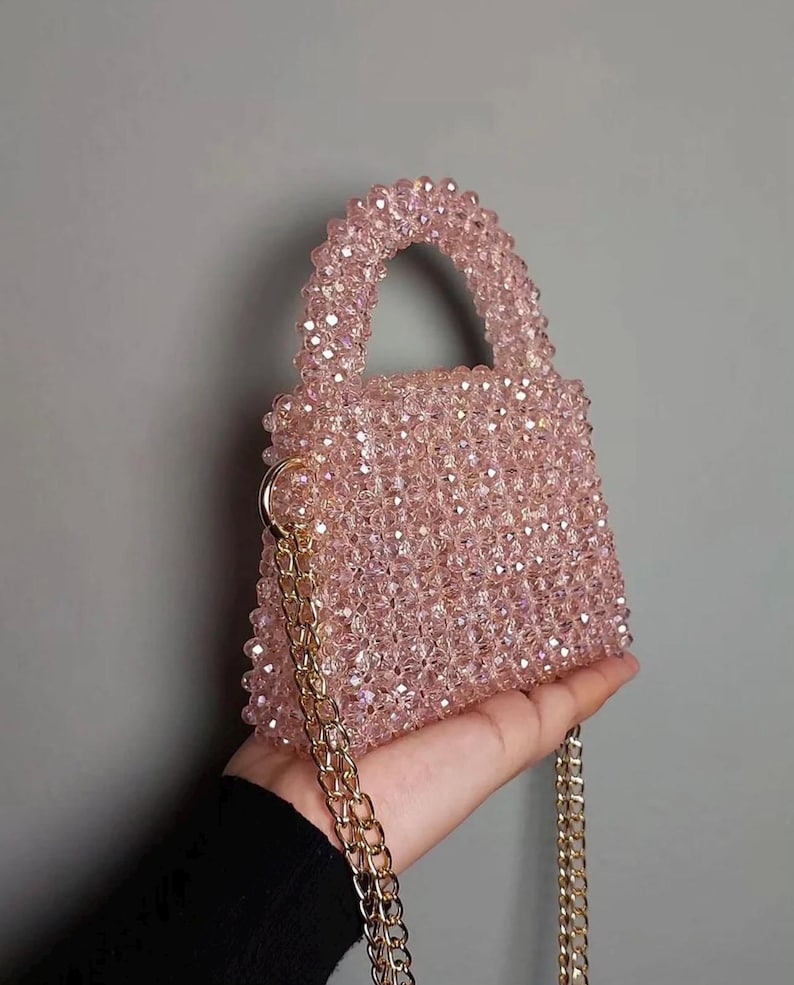 Crystal Bead Bag, Luxury Bead Bag, Women Bead Bag, Wedding Bag, Beaded ...