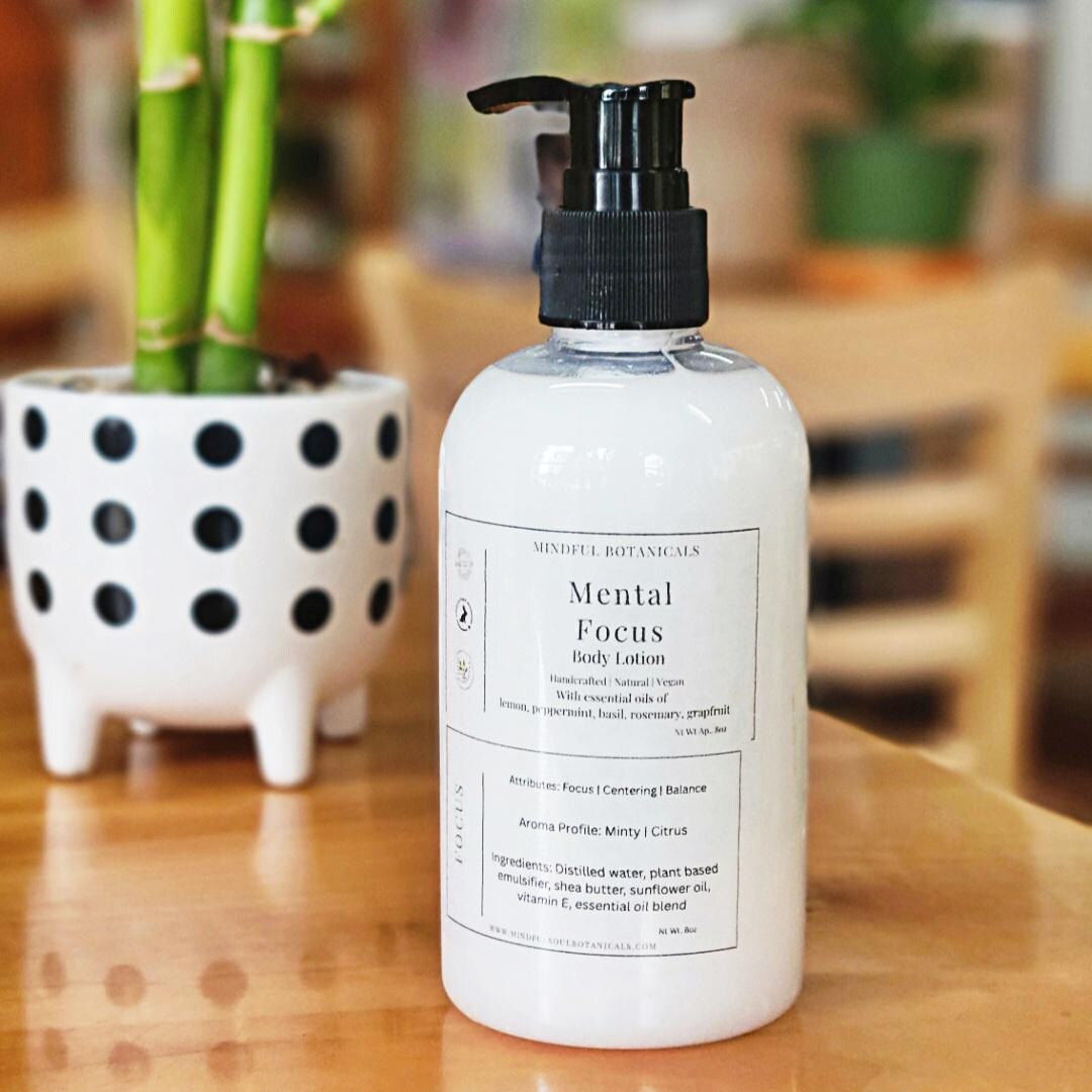 Mental Focus Body Lotion With Shea Butter. Essential Oil Blend: Lemon ...