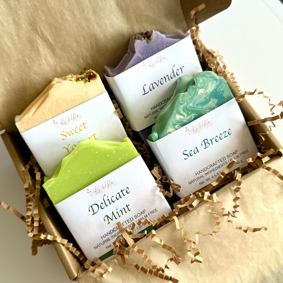 Gift Box - Set of 4 Handmade Soaps | Natural Artisan Soap Set, Organic ...