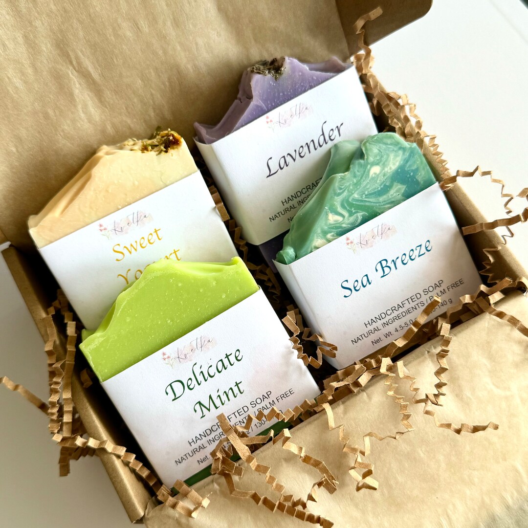 Gift Box Set Of 4 Handmade Soaps Natural Artisan Soap Set Organic Gift Box Set Of 4 Handmade Soaps Natural Artisan Soap Set Organic