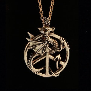 Bronze Dragon Amulet Peace Dragon Bronze Dragon Pendant Dragon Necklace ...