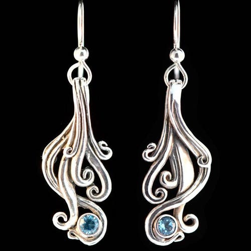 Wave Necklace Silver Waterfall Jewelry Cascade Waterfall - Etsy