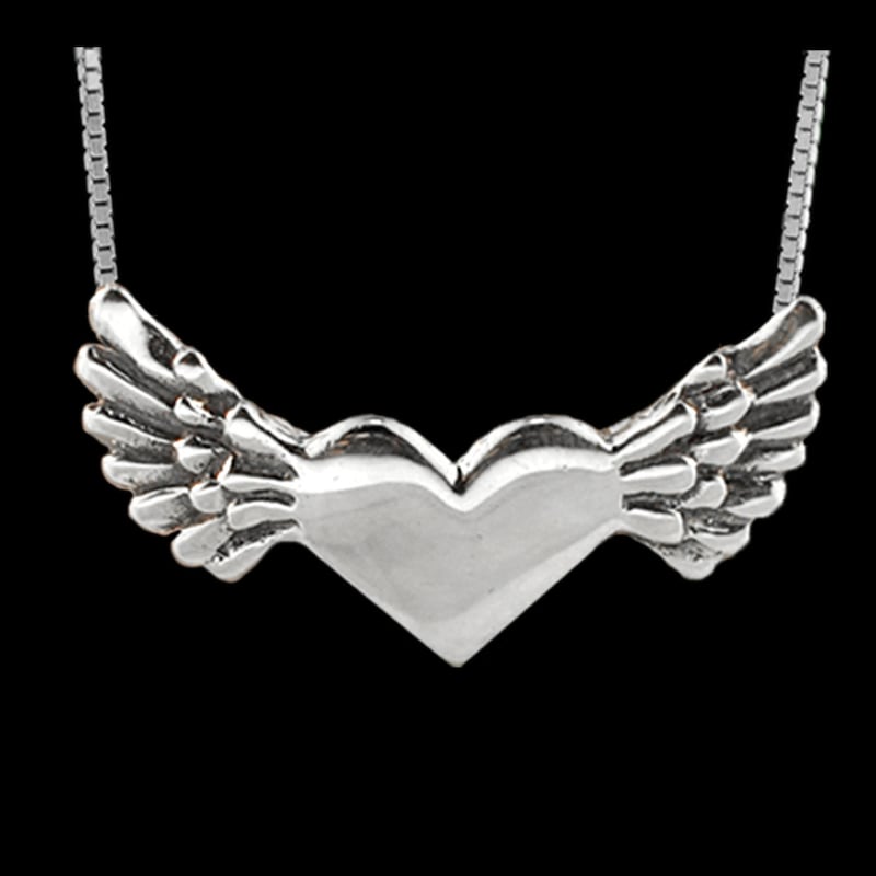 Heart Angel Wings Necklace - Etsy