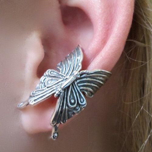 Silver Ear Cuff Butterfly Ear Cuff Silver Butterfly Earring | Etsy
