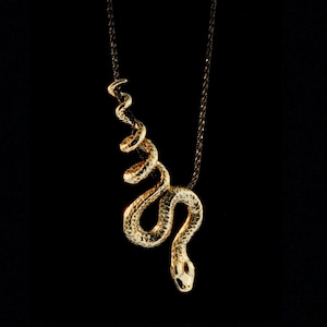Bronze Snake Pendant Python Snake Bronze Snake Necklace Serpent ...