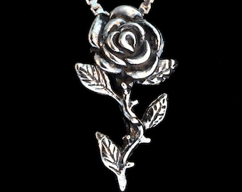 Sterling Silver Rose Charm - Etsy