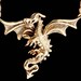 Dragon Necklace 14K Gold Dragon in Flight Gold Dragon Pendant Dragon ...