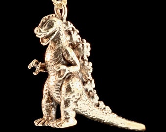 Gold Godzilla Necklace - Etsy