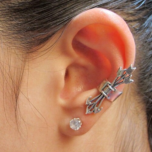 Bohemian Style Sterling Silver Arrow Ear Cuff Single Cuff or - Etsy