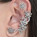 Star Ear Cuff Silver Star Earring Star Jewelry Starburst Ear Cuff ...