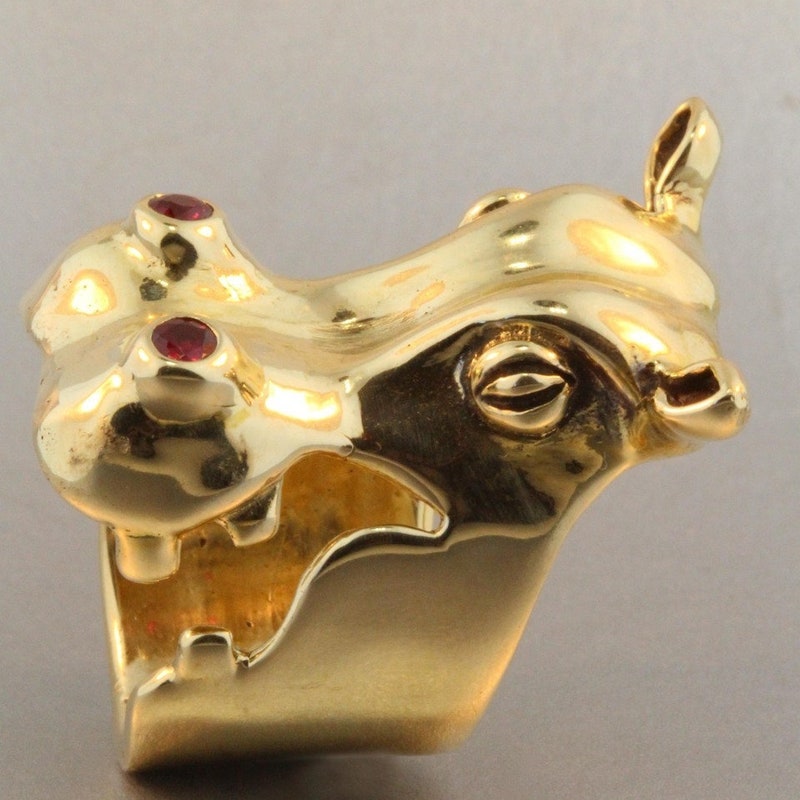 Gold Hippo - Etsy