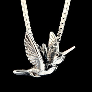 Flitting Hummingbird Charm Sterling Silver Hummingbird Pendant ...