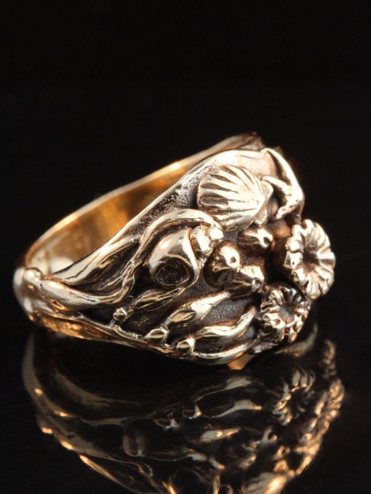 Tidepool Ring - Solid 14K Gold - Ocean Diver Beachcomber Band - Etsy