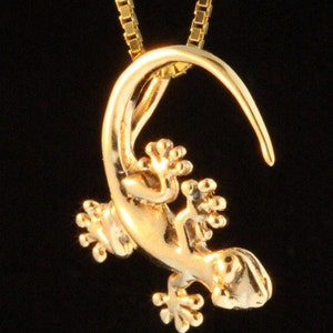 Gecko Necklace Gold - 14k Gold Gecko Charm Gecko Pendant - Gecko ...