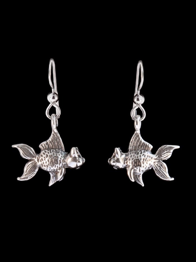 Fish Earring Silver Cat Earrings Catfish Earrings Catfish | Etsy