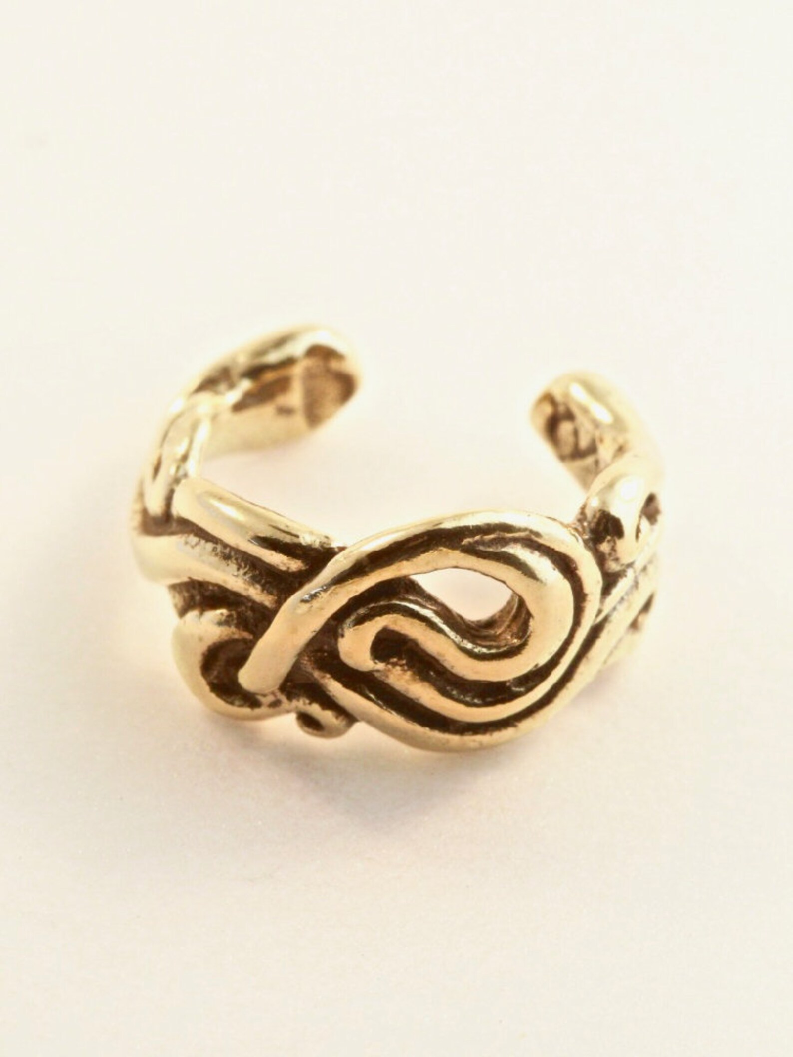 Gold Ear Cuff Spiral Ear Cuff 14K Gold Swirl Ear Cuff Nouveau | Etsy