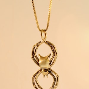 14k Gold Spider Necklace Orb Weaver Spider Jewelry Insect Jewelry Bug ...
