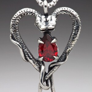Viper Valentine With Gemstone - Sterling Silver - Lovers Pendant ...