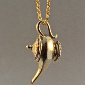 Magic Lamp Charm With Ruby - Solid 14k Gold - Good Luck Charm With Ruby ...