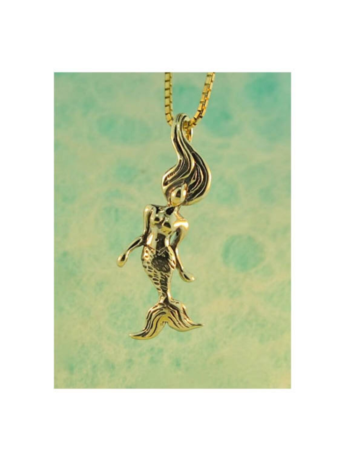 Gold Mermaid Necklace 14k Gold Mermaid Charm Mermaid Pendant - Etsy
