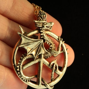 Bronze Dragon Amulet Peace Dragon Bronze Dragon Pendant Dragon Necklace ...